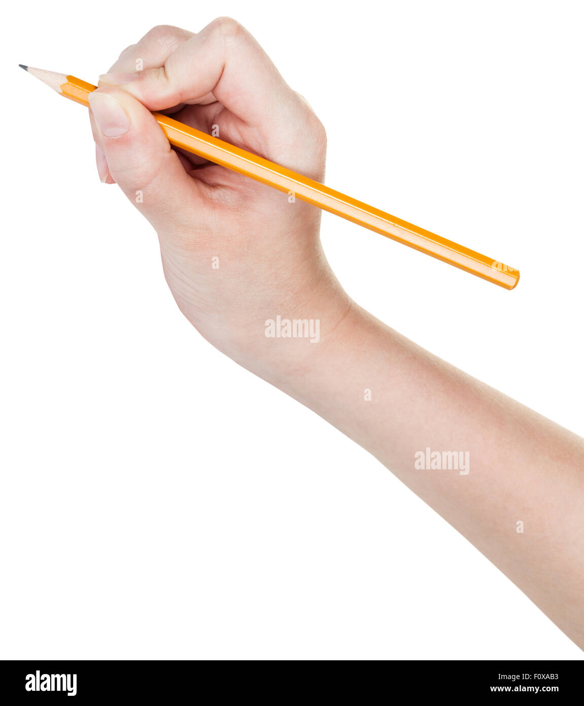 hand writes by lead pencil isolated on white background Stock Photo - Alamy