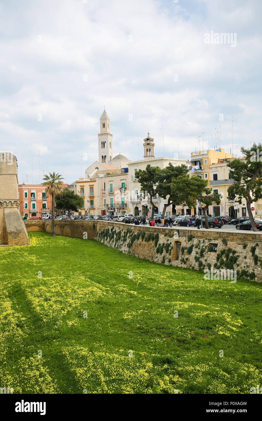 BARI, ITALY - MARCH 16, 2015: View on the center of Bari, Italy, with ...