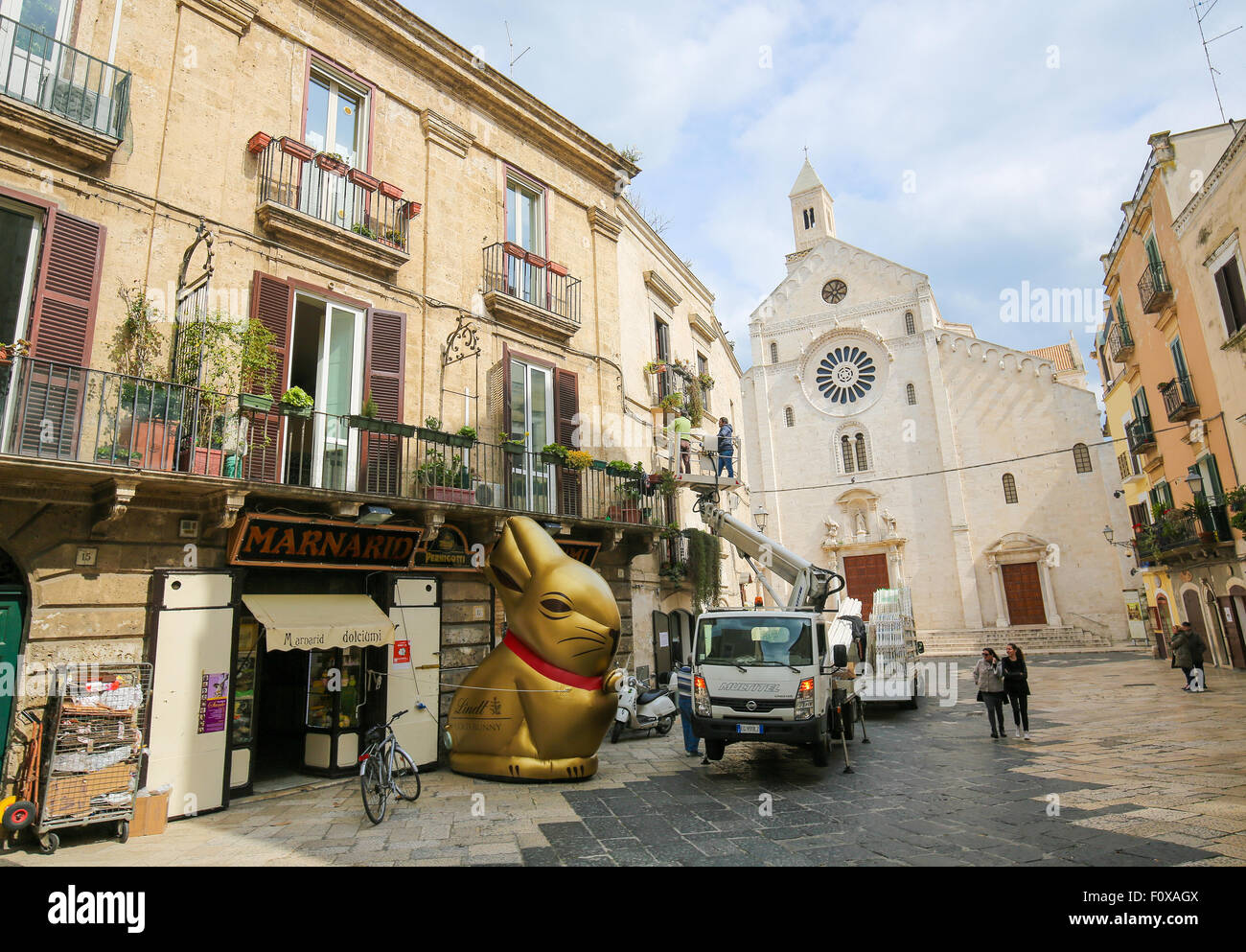 BARI, ITALY - MARCH 16, 2015: View on the center of Bari, Italy, with ...