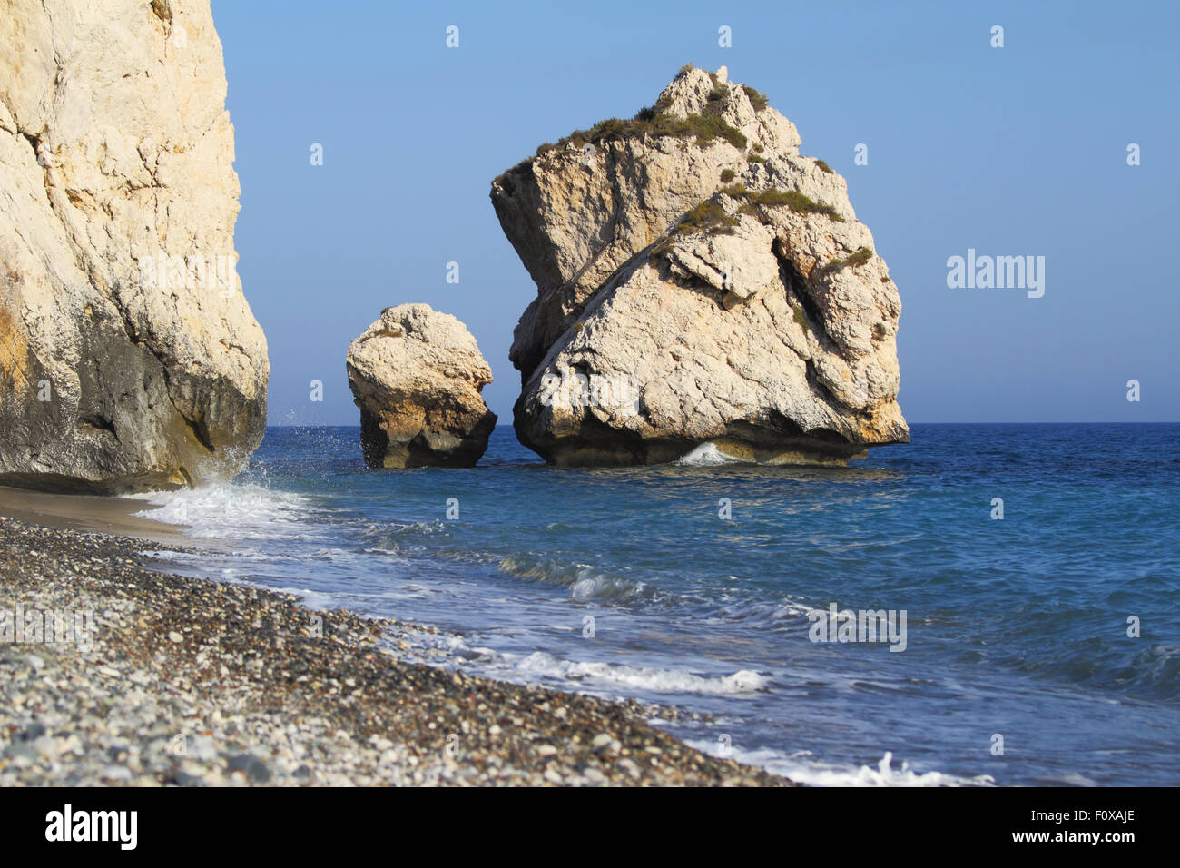 Petra Tou Romiou (Aphrodite's Rock) - Pahos District, Cyprus Stock ...