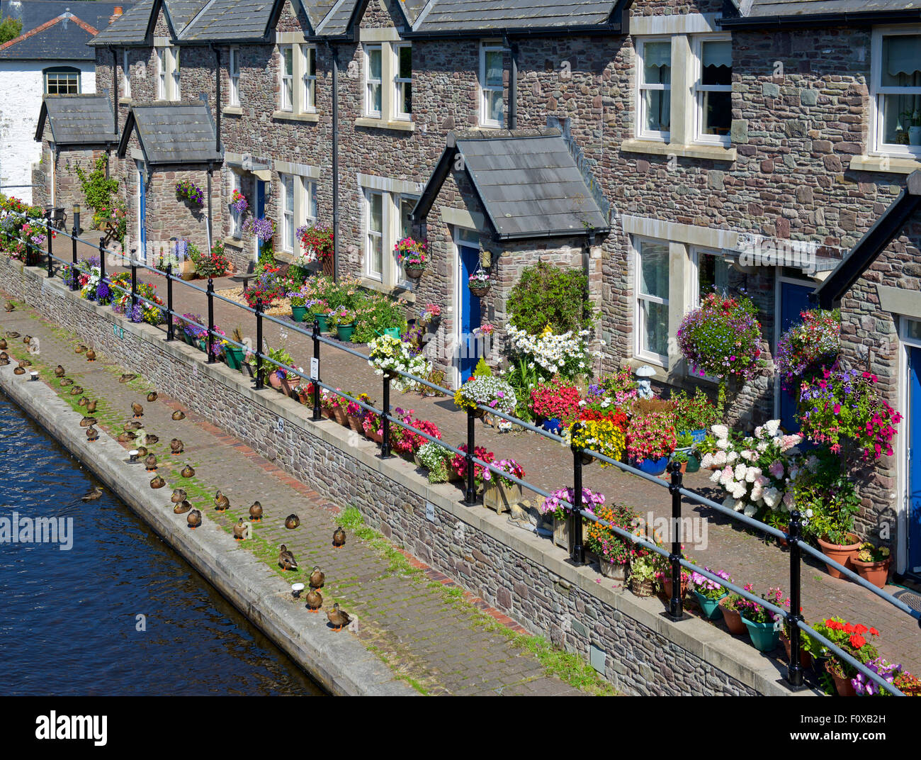 The canal basin at Brecon, Brecon and Monmouthshire Canal, Powys, Wales ...
