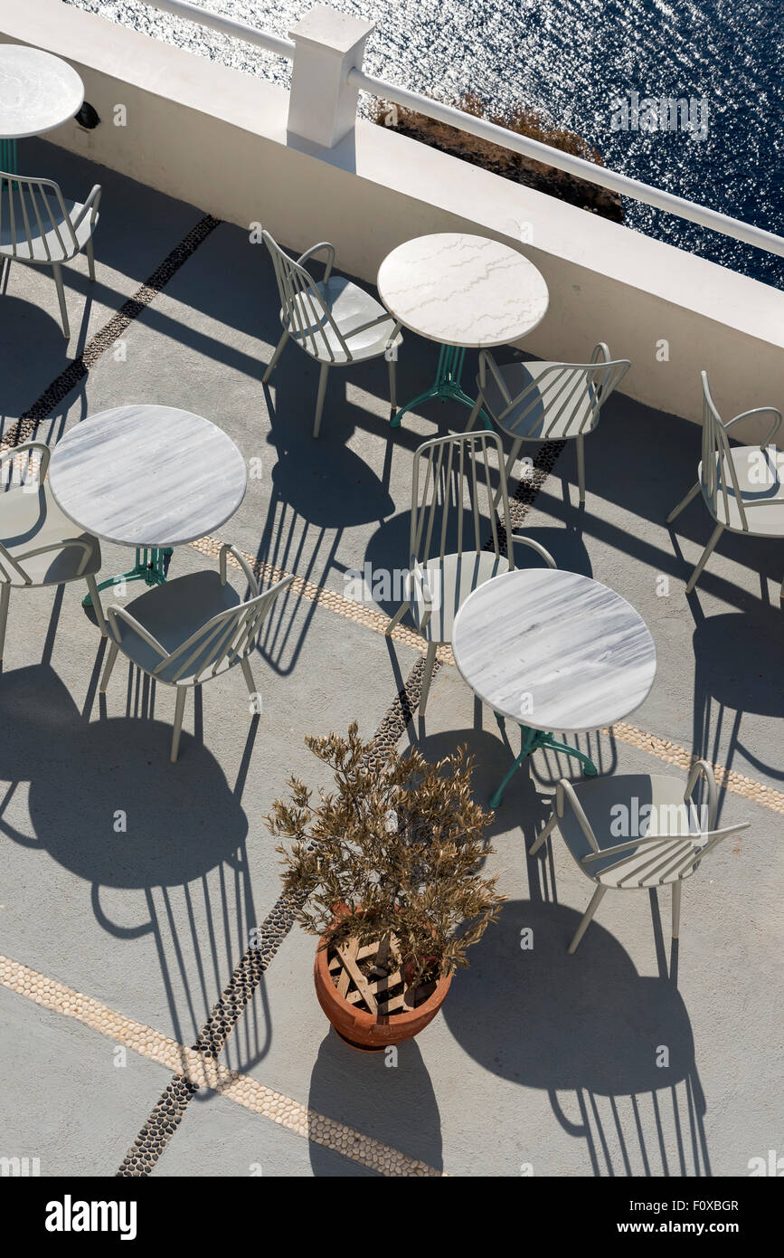Santorini Caldera View Restaurant Table And Chairs High Resolution ...