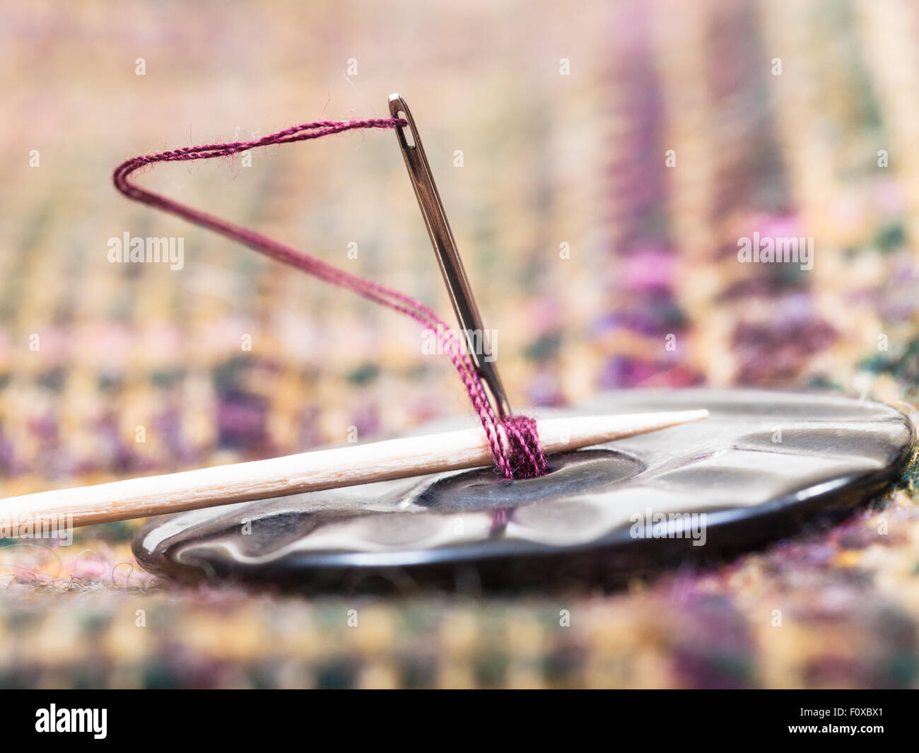 Fabric button attach hi-res stock photography and images - Alamy