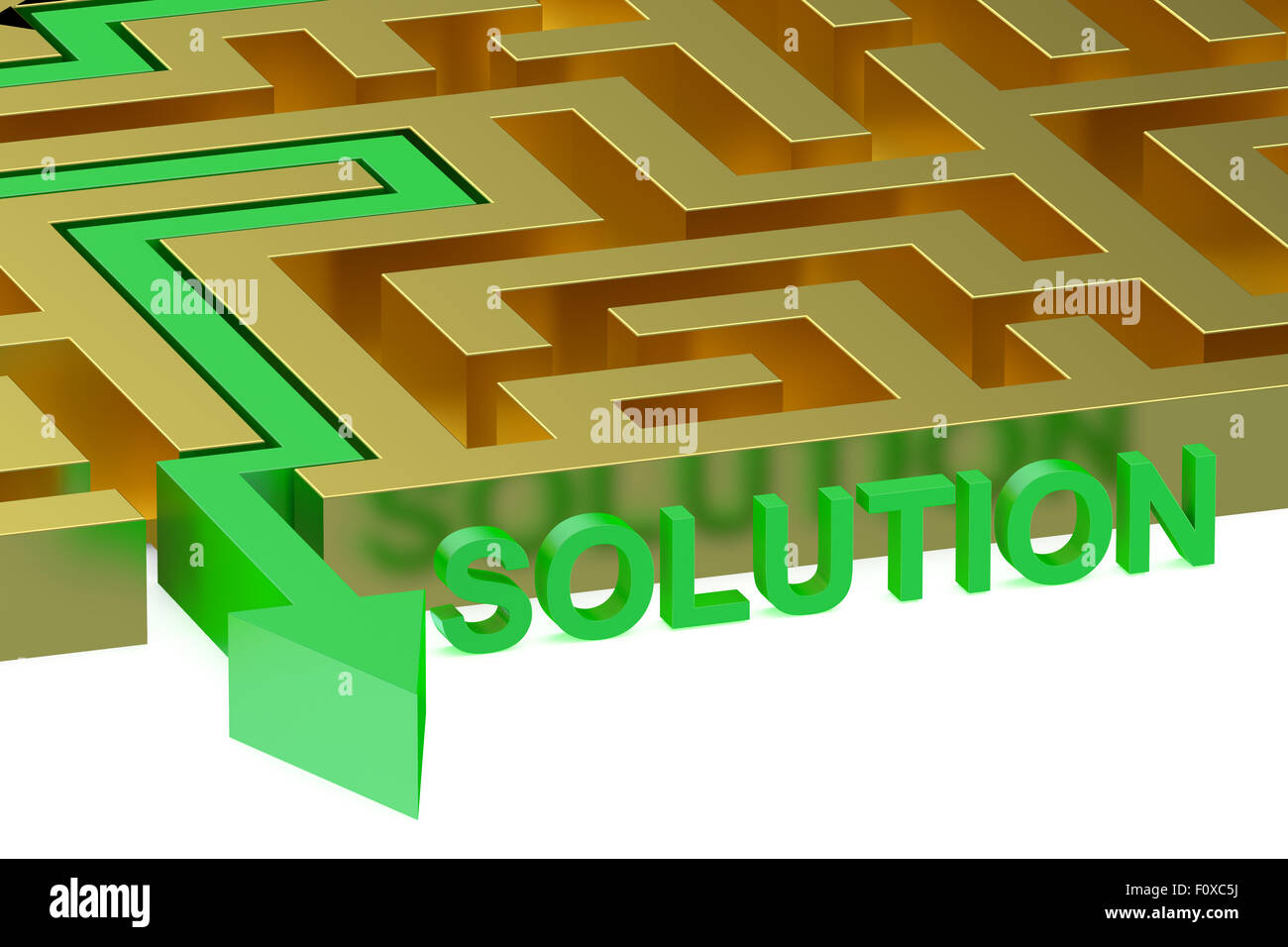 Path across labyrinth, solution concept Stock Photo - Alamy