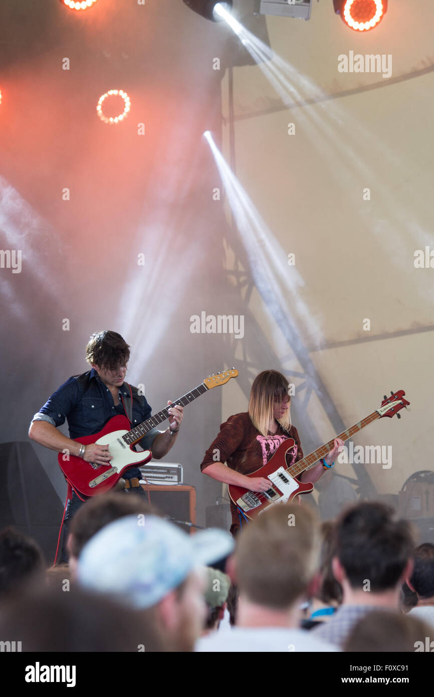 South Bristol, UK. 22nd Aug, 2015. The band Axes perform at ArcTangent ...