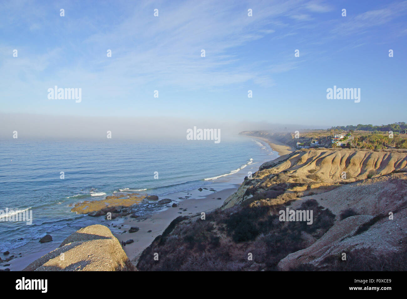 California beach coastal cliff view of Pacific Ocean Stock Photo - Alamy
