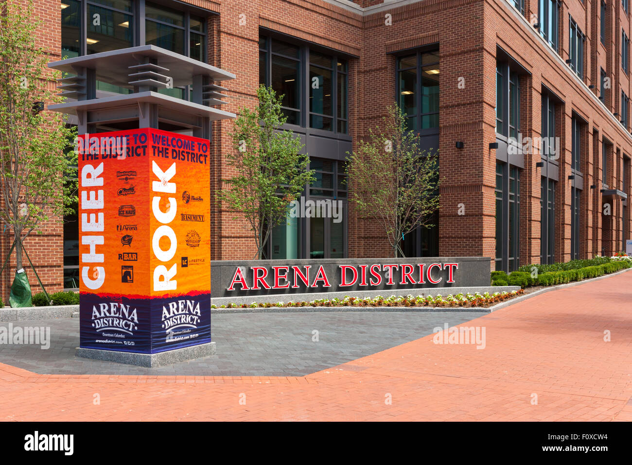A welcome sign for the Arena District in Columbus, Ohio Stock Photo - Alamy