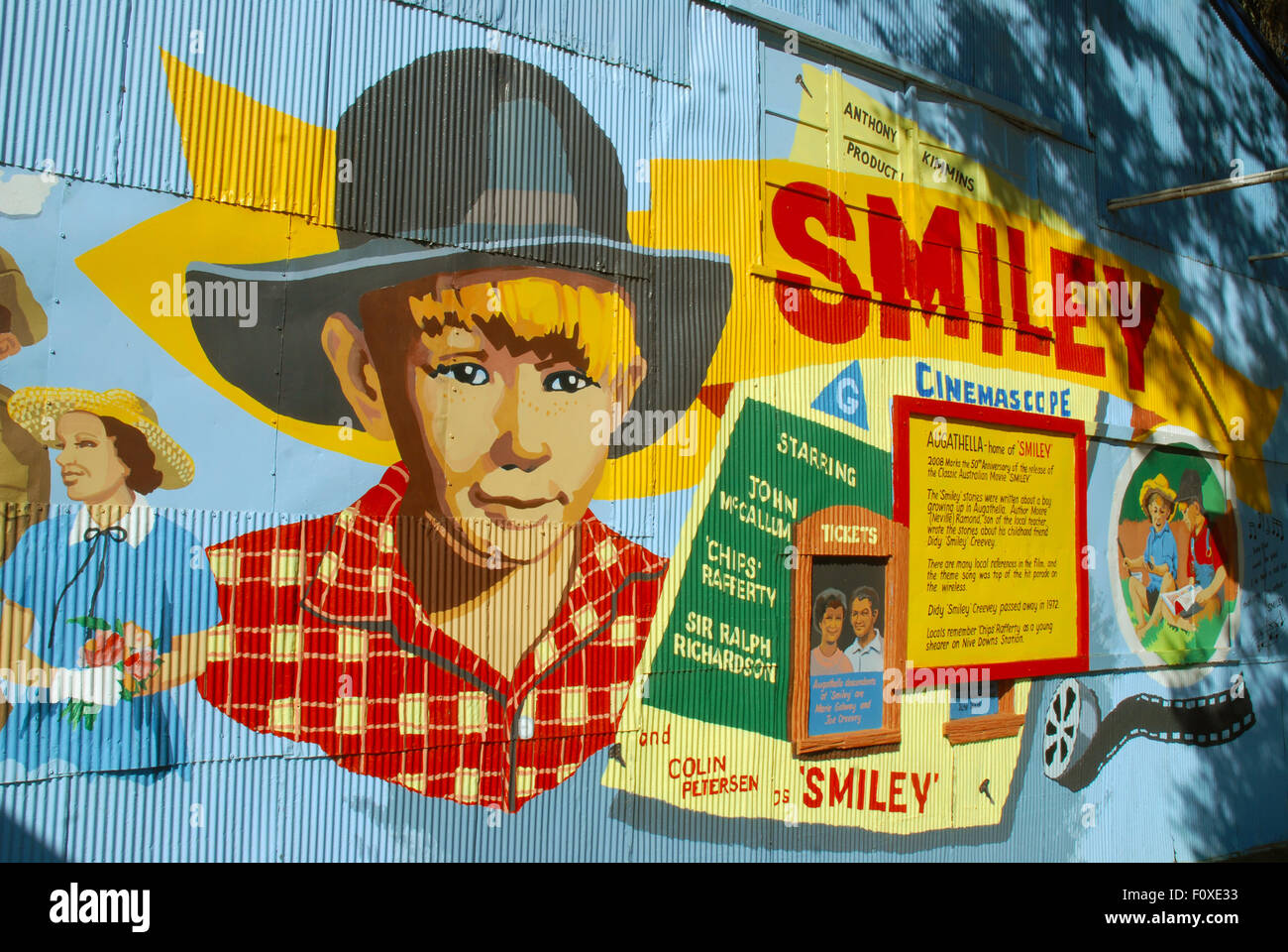 Smiley Mural outside cinema, Augathella, Central West Queensland ...