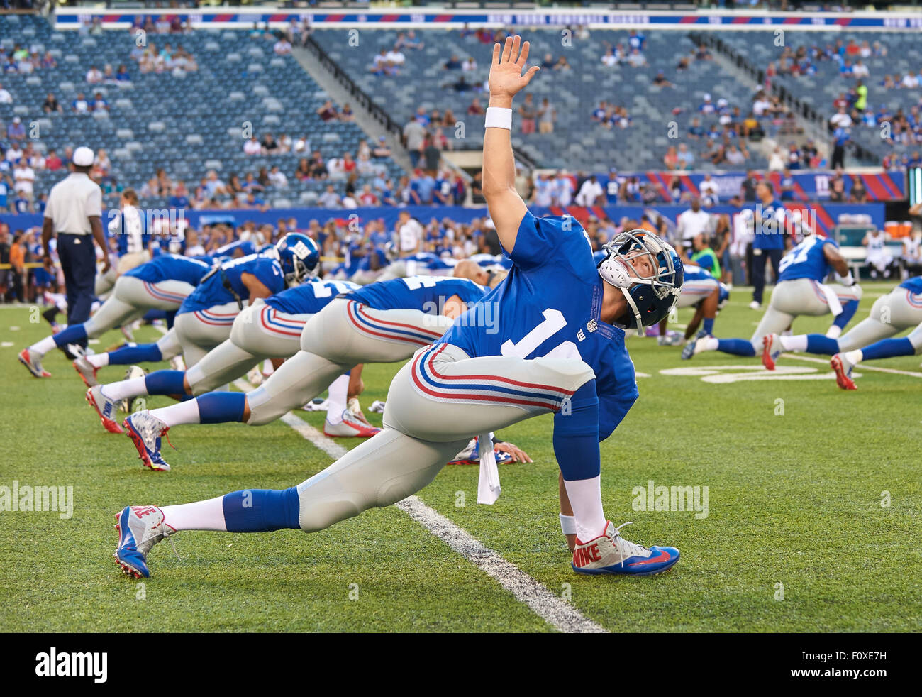 East Rutherford, New Jersey, USA. 22nd Aug, 2015. Giants' quarterback ...