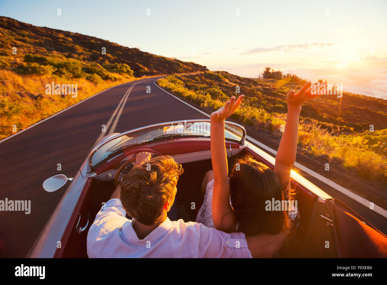 Driving into the sunset hi-res stock photography and images - Alamy