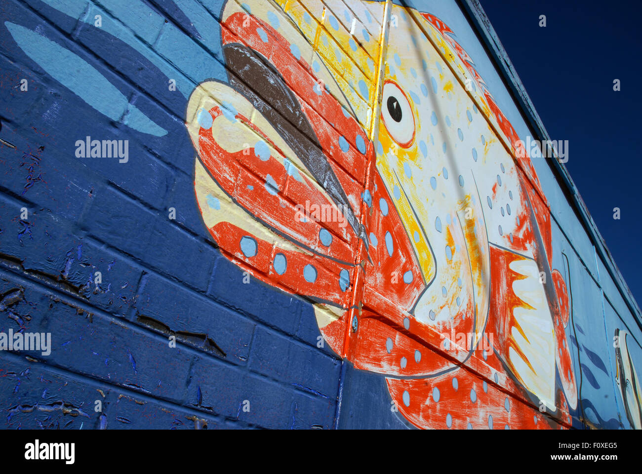 Abstract fish graffiti mural wall art hi-res stock photography and ...