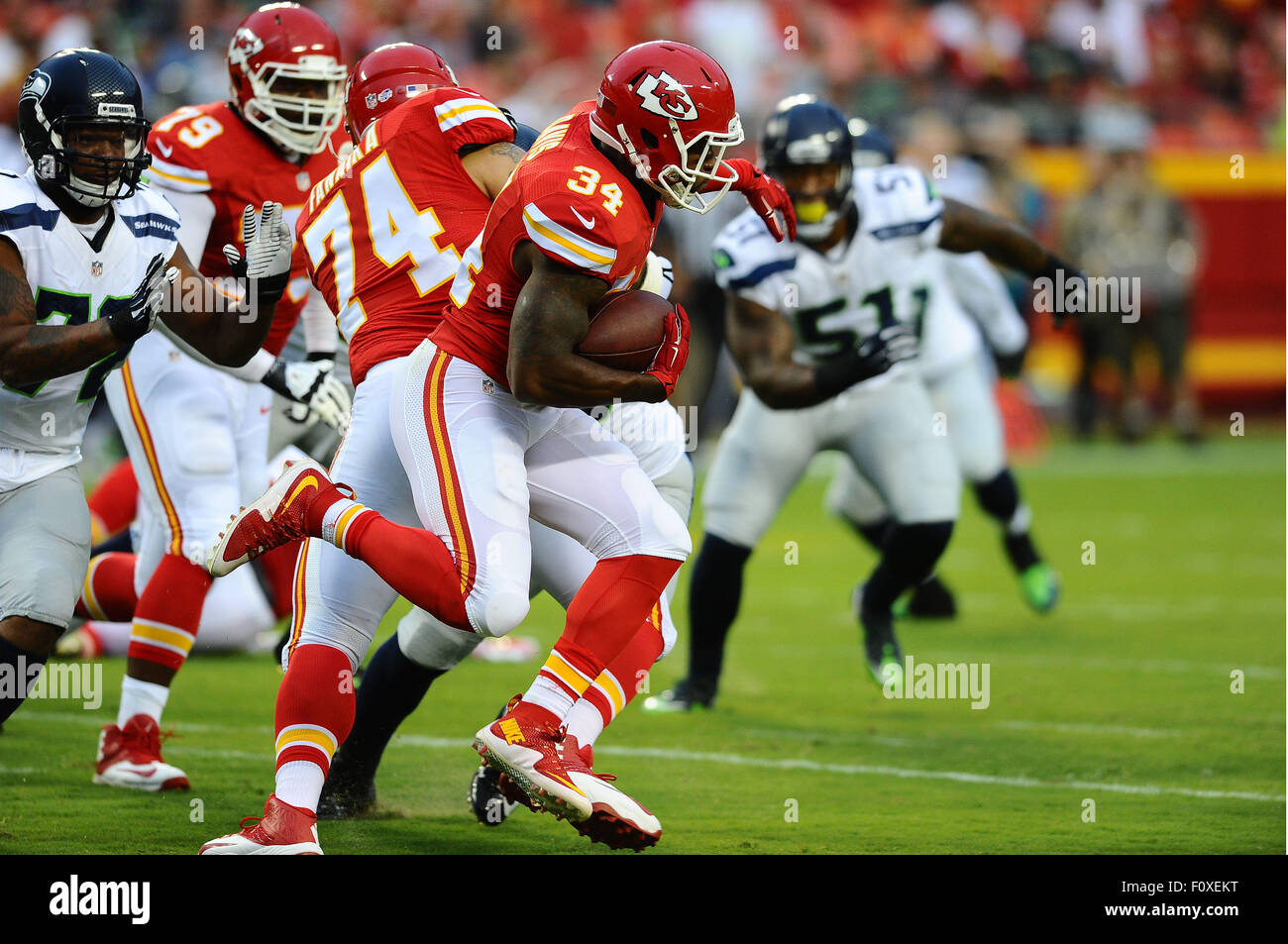 Kansas City, Missouri, USA. 21st Aug, 2015. Kansas City Chiefs running ...