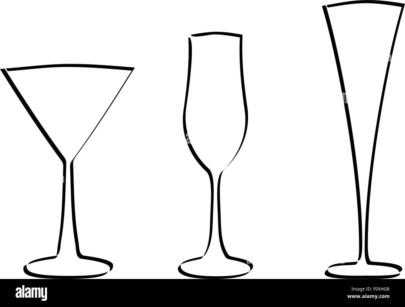 Black glass silhouette on a white background. Vector illustration Stock ...