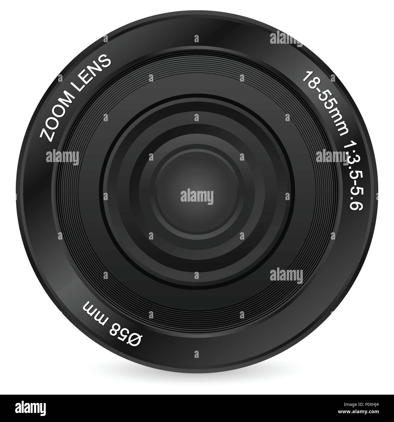 Zoom camera lens on a white background. Vector illustration Stock ...