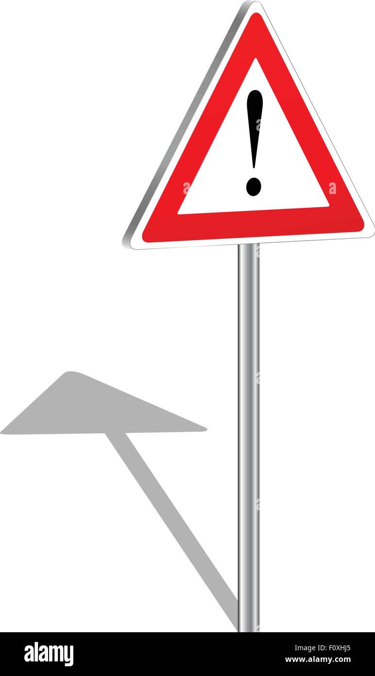 3D attention sign isolated on a white background. Vector illustration ...