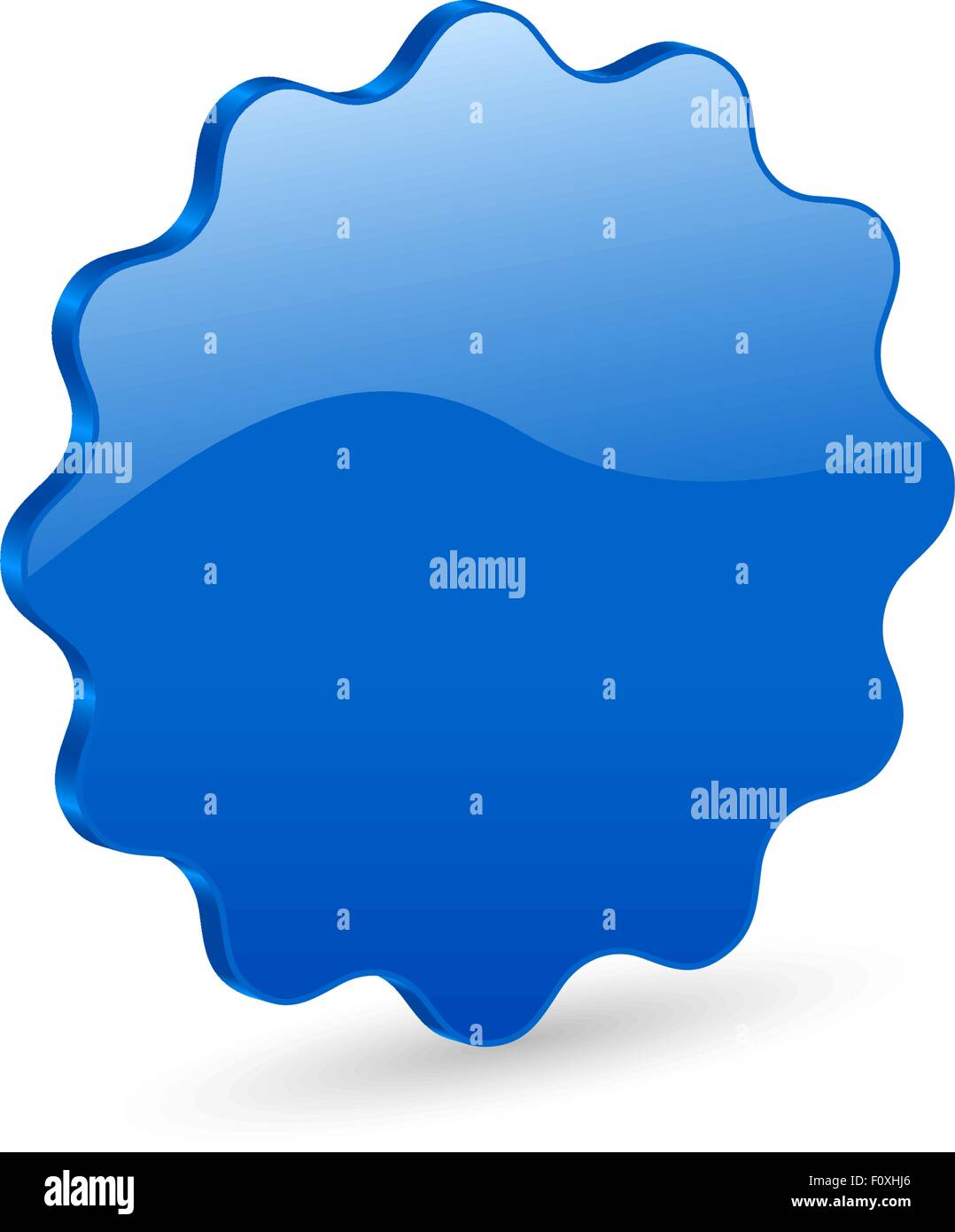 3D blue badge isolated on a white background. Vector illustration Stock ...