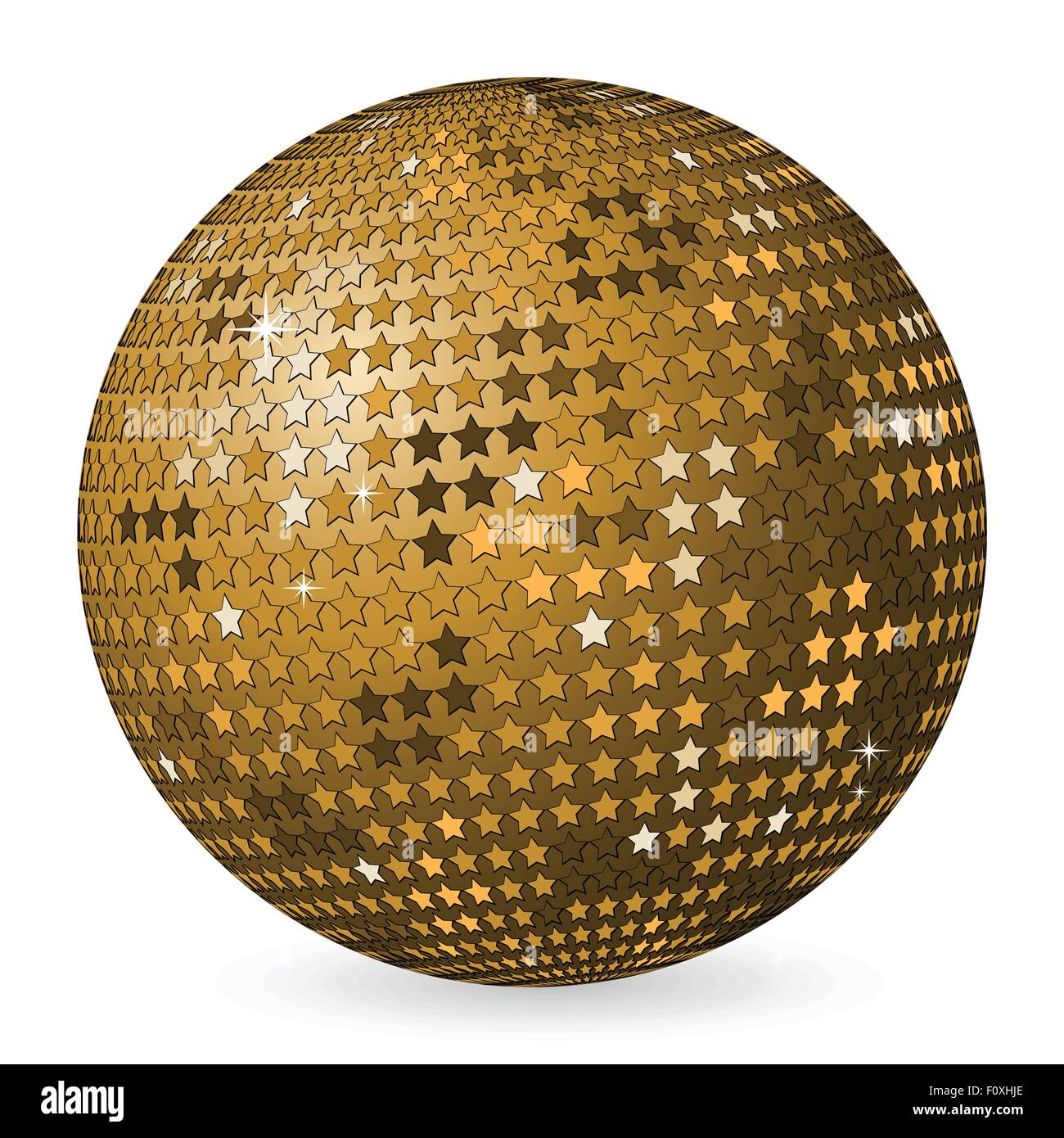 Isolated gold abstract ball on a white background. Vector illustration ...