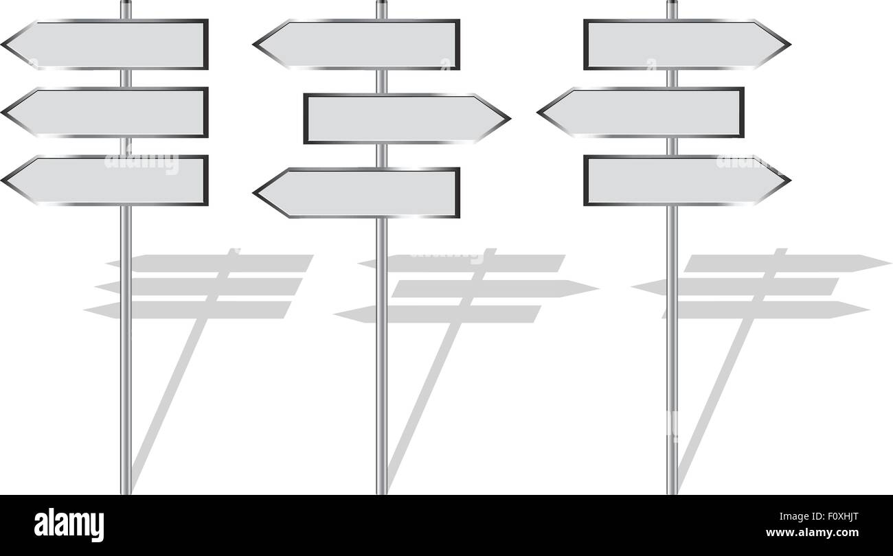Isolated blank signpost set on a white background. Vector illustration ...