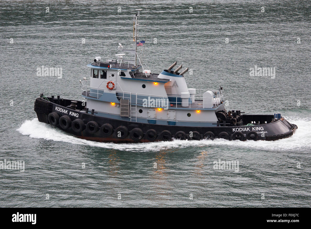 Alaskan Tug boat Kodiak King Stock Photo - Alamy