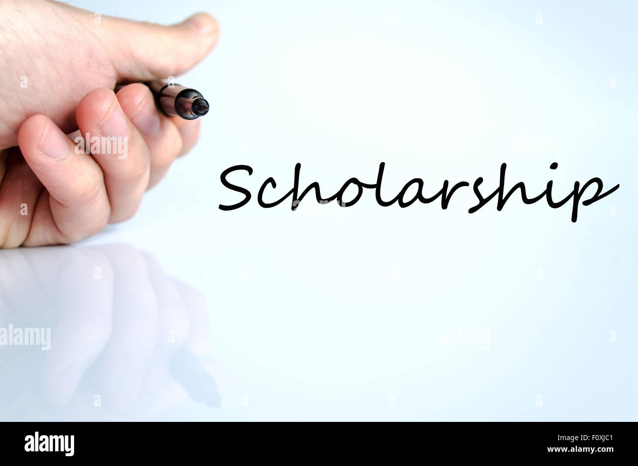 Sholarship text concept isolated over white background Stock Photo - Alamy