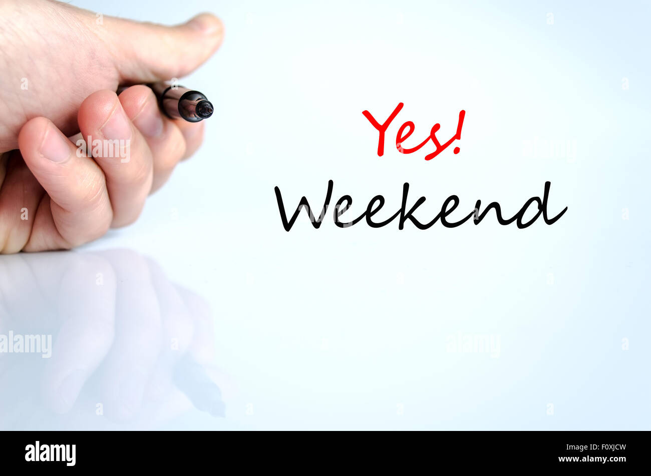 Weekend text concept isolated over white background Stock Photo - Alamy