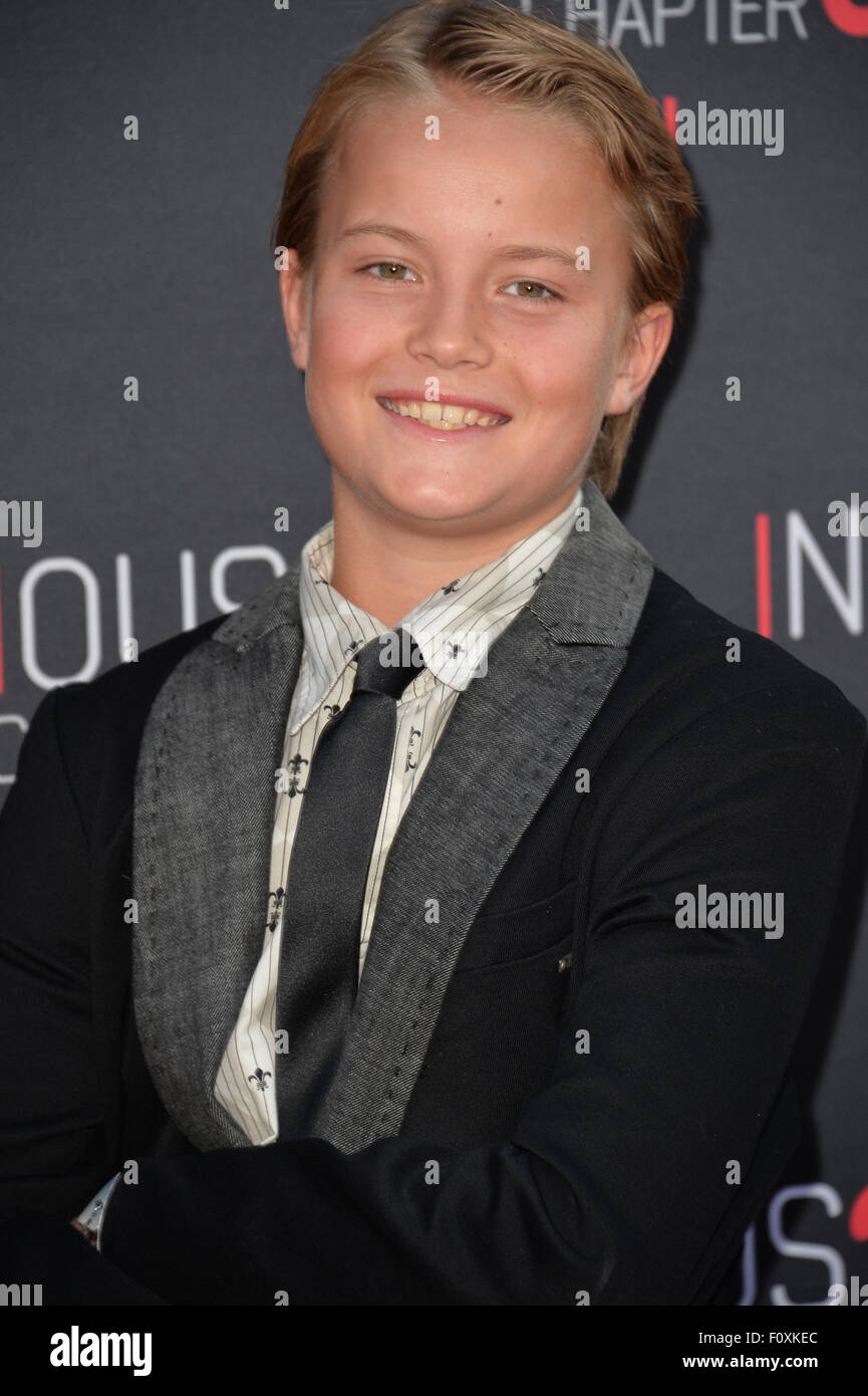 LOS ANGELES, CA - JUNE 5, 2015: Actor Tate Berney at the world premiere ...