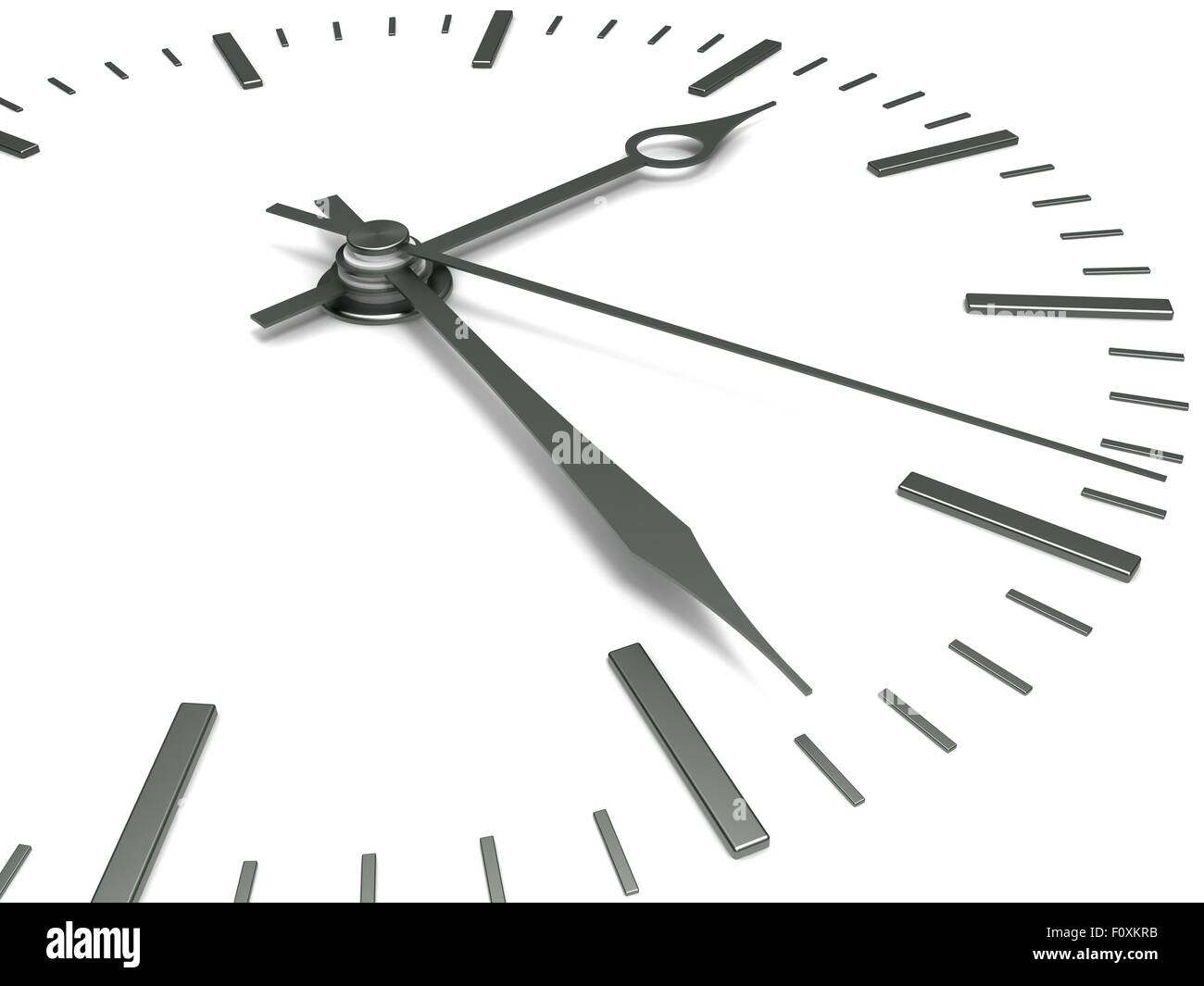 Concept of time. Clock face with arrows, close-up on a white background ...