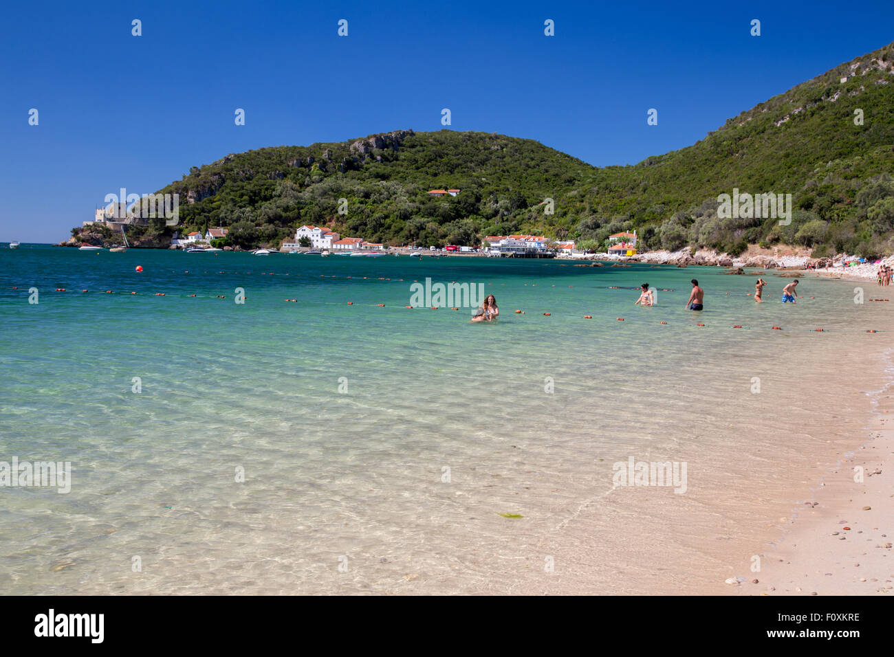 Portinho da Arrabida beach in the Parque Natural da Arrabida, Setubal ...