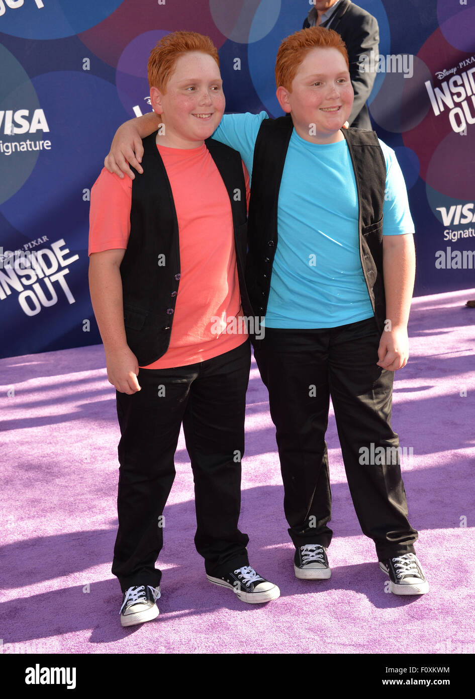 LOS ANGELES, CA - JUNE 9, 2015: Benjamin Royer & Matthew Royer at the ...