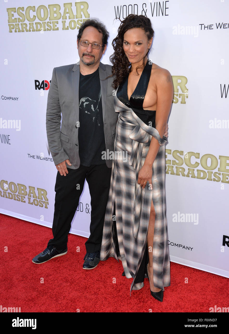 LOS ANGELES, CA - JUNE 22, 2015: Actress Amber Dixon Brenner & husband ...