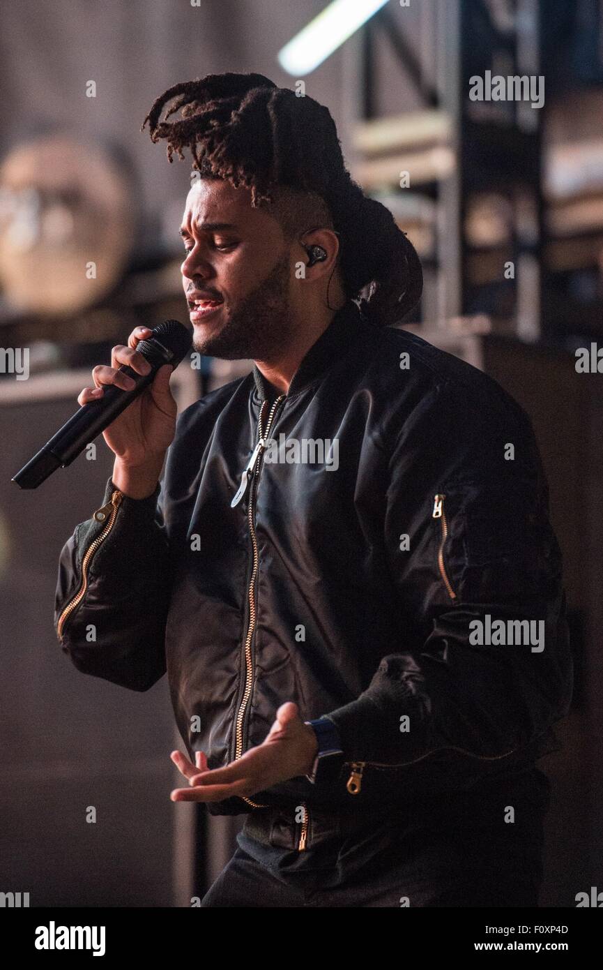 The Weeknd on stage for Billboard Hot 100 Music Festival - SAT, Nikon ...