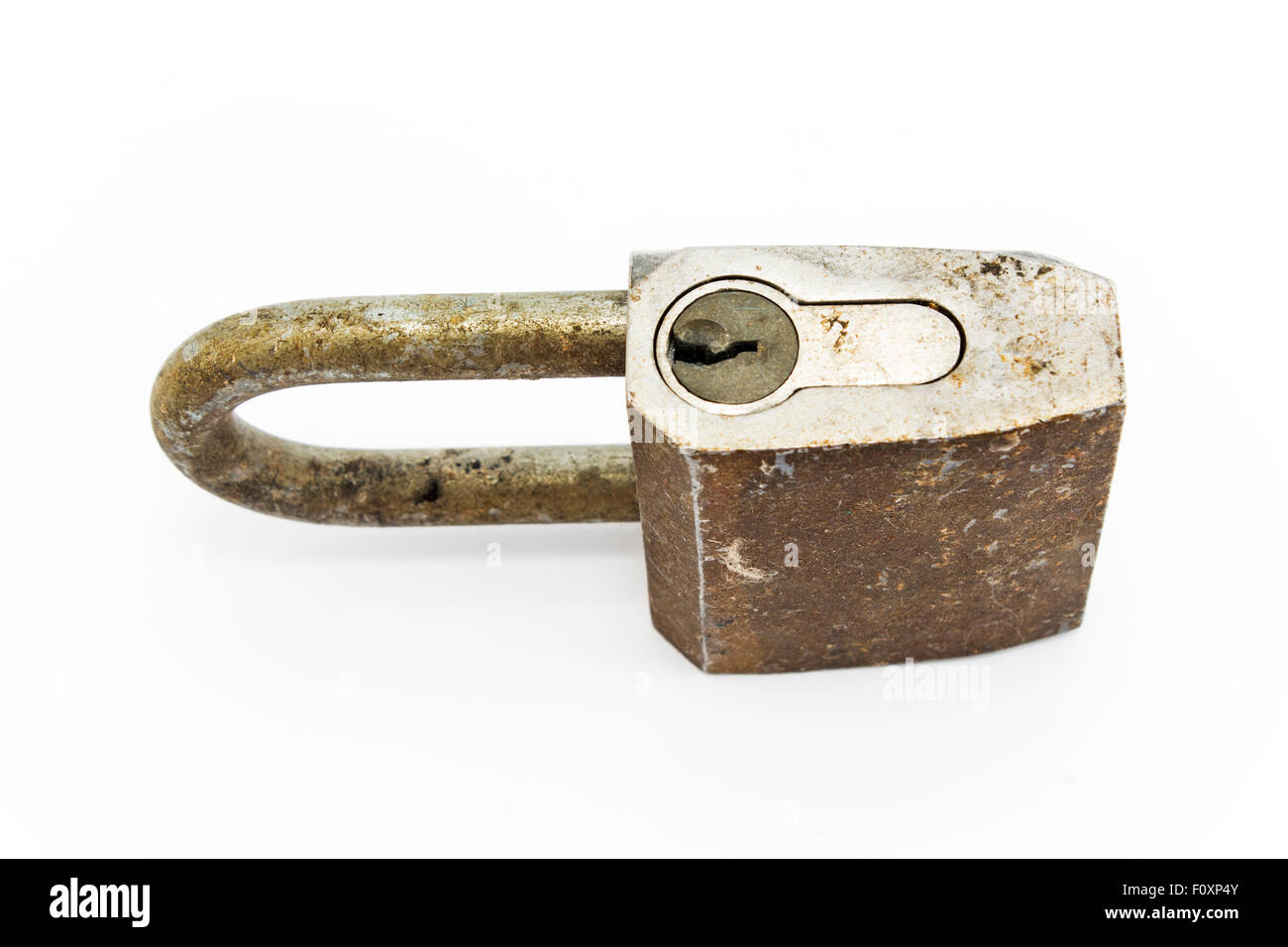 Old lock isolated on white Stock Photo - Alamy