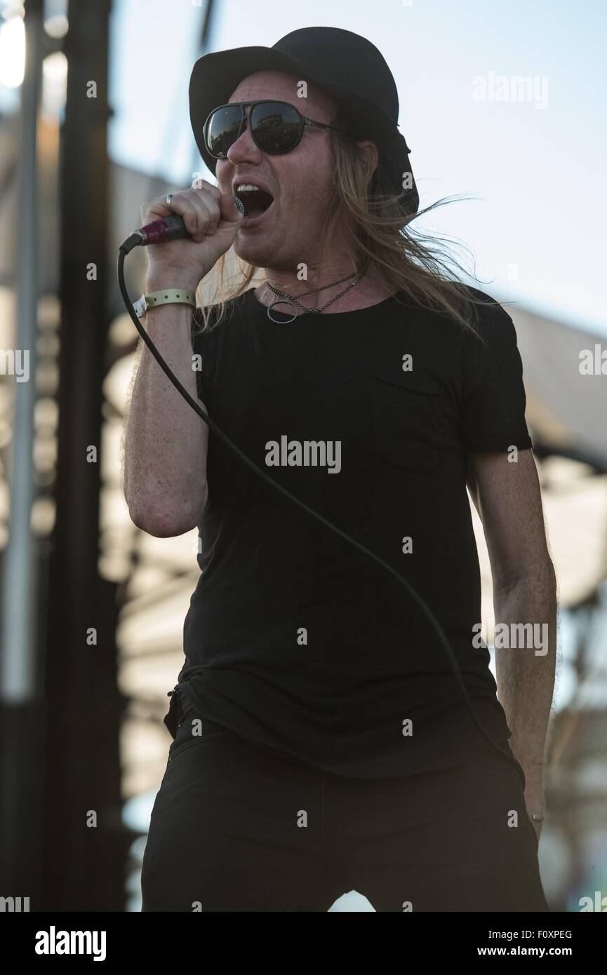 Wantagh, NY, USA. 22nd Aug, 2015. Todd Fink, The Faint on stage for ...