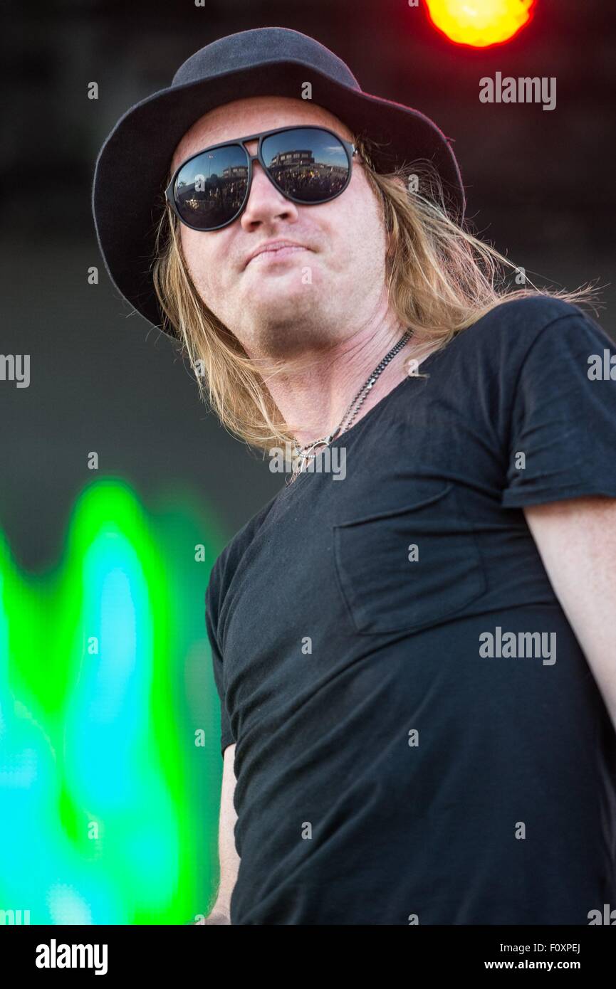 Wantagh, NY, USA. 22nd Aug, 2015. Todd Fink, The Faint on stage for ...