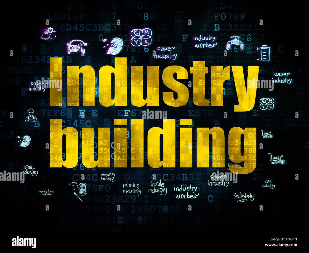 Industry concept: Industry Building on Digital background Stock Photo ...