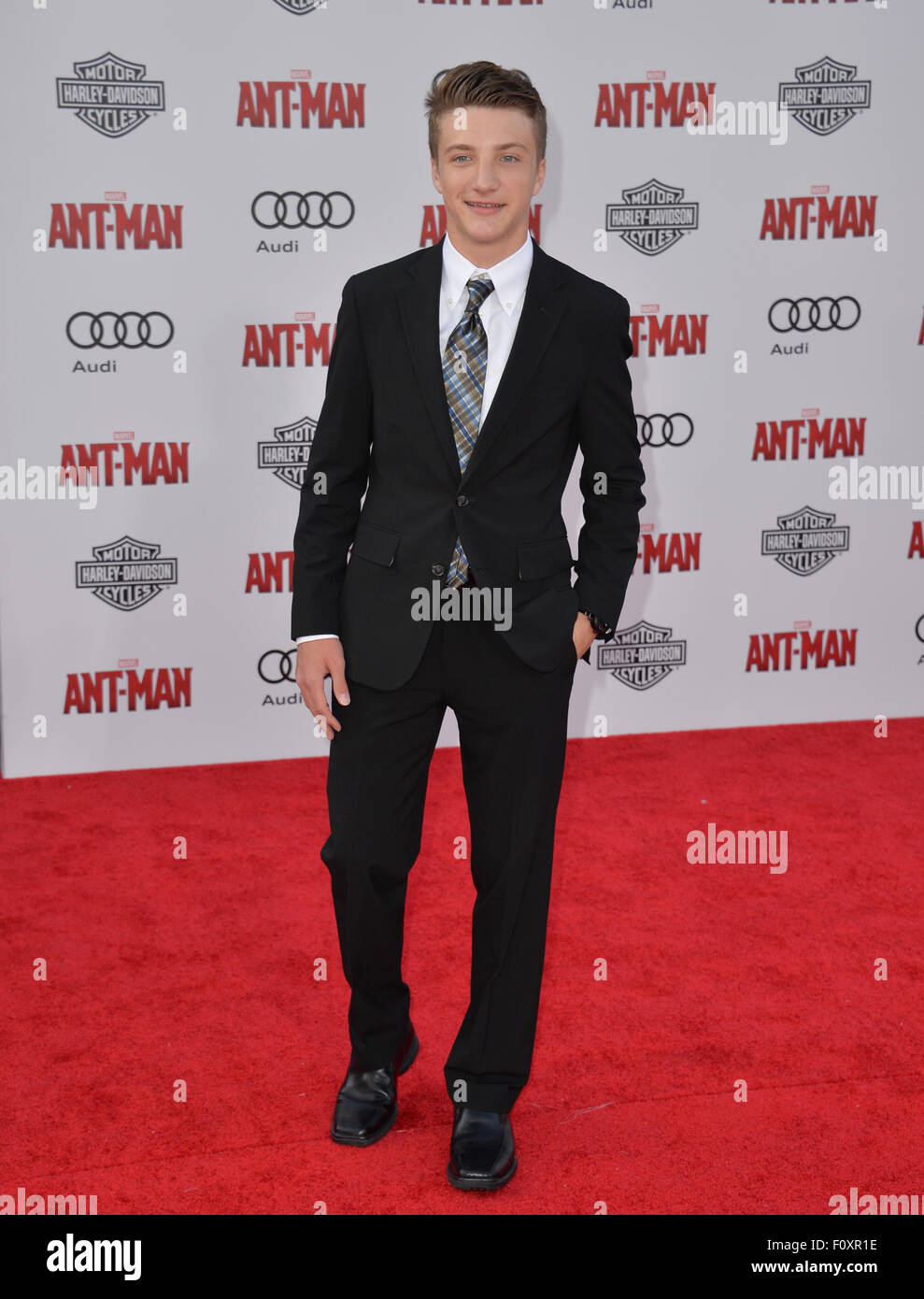 LOS ANGELES, CA - JUNE 29, 2015: Actor Jake Short at the world premiere of "Ant-Man" at the ...
