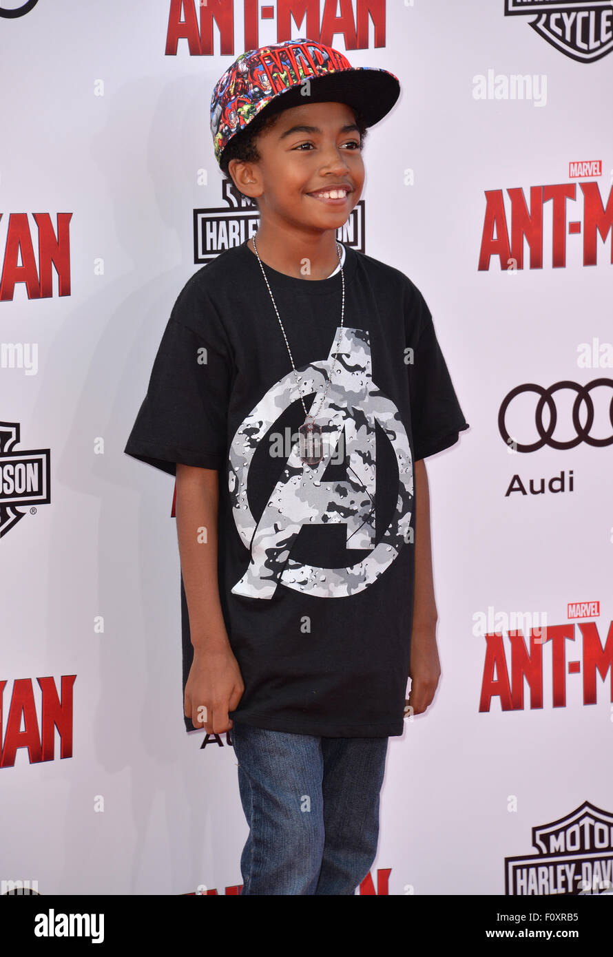 LOS ANGELES, CA - JUNE 29, 2015: Actor Miles Brown at the world ...