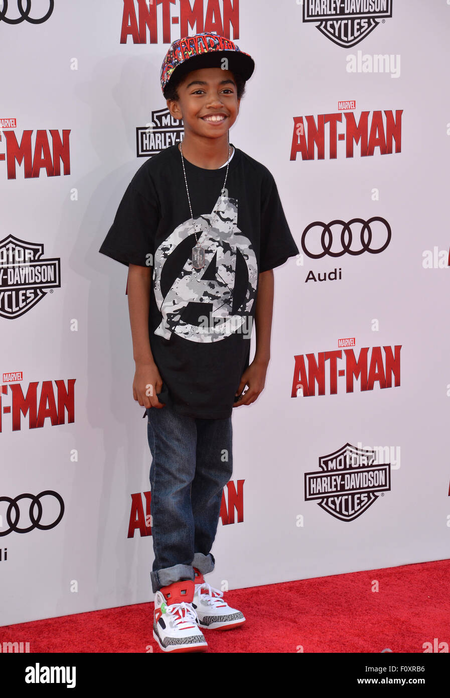 LOS ANGELES, CA - JUNE 29, 2015: Actor Miles Brown at the world ...