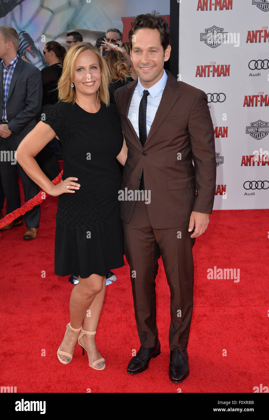 LOS ANGELES, CA - JUNE 29, 2015: Actor Paul Rudd & wife Julie Yaeger at ...