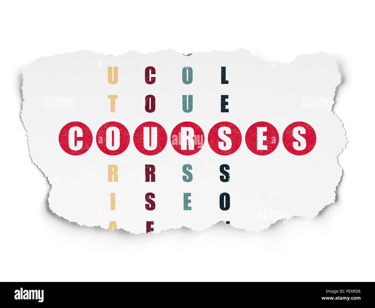 Education concept: word Courses in solving Crossword Puzzle Stock Photo ...