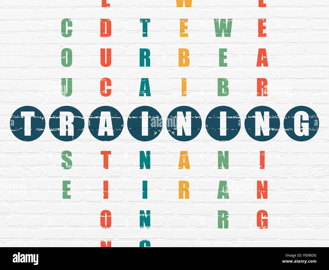 Studying concept: word Training in solving Crossword Puzzle Stock Photo ...