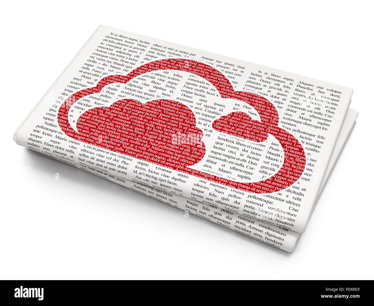 Cloud technology concept: Cloud on Newspaper background Stock Photo - Alamy