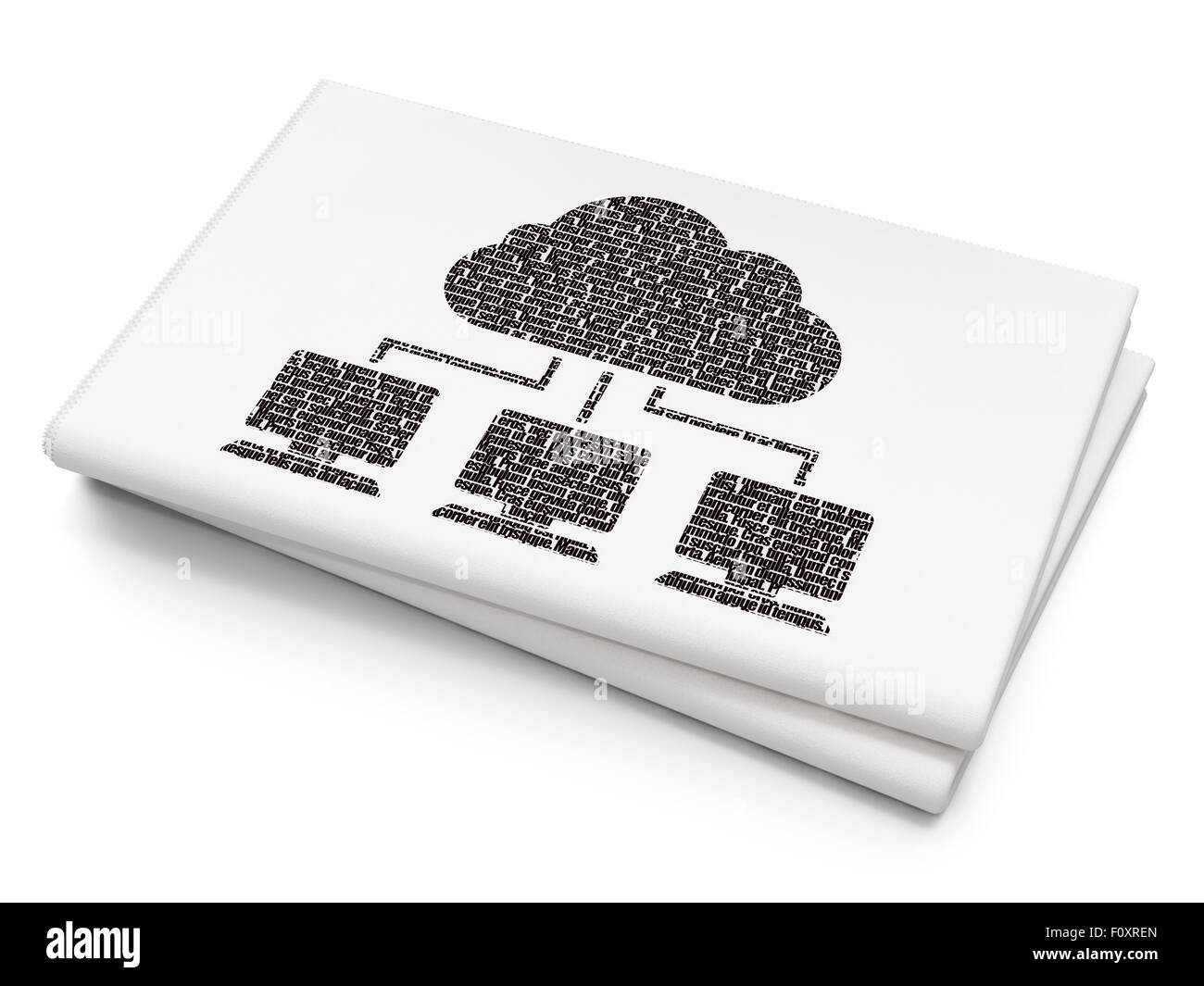 Cloud computing concept: Cloud Network on Blank Newspaper background ... Cloud computing concept: Cloud Network on Blank Newspaper background ...