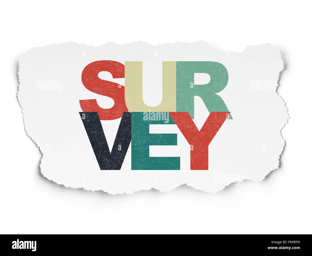 Science concept: Survey on Torn Paper background Stock Photo - Alamy