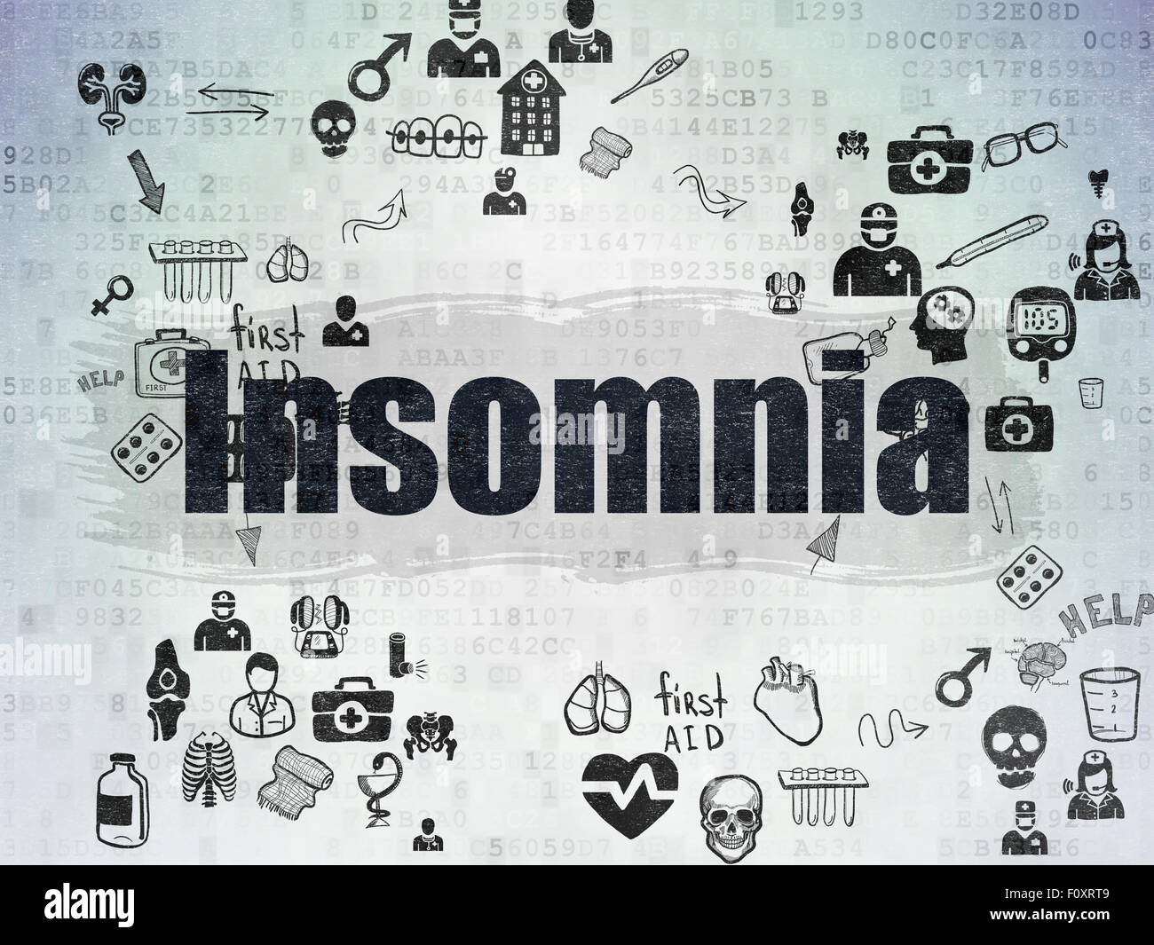 Health concept: Insomnia on Digital Paper background Stock Photo - Alamy
