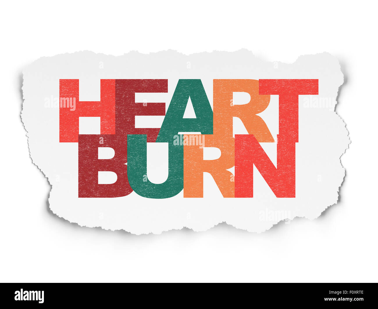 Healthcare concept: Heartburn on Torn Paper background Stock Photo - Alamy