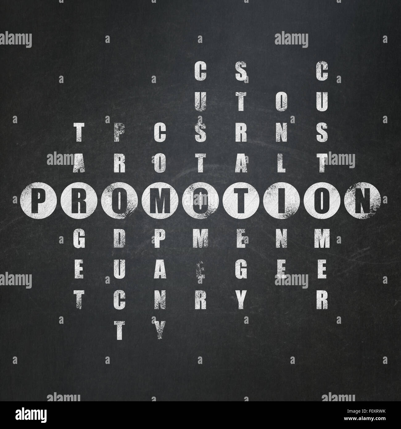 Advertising concept: word Promotion in solving Crossword Puzzle Stock ...