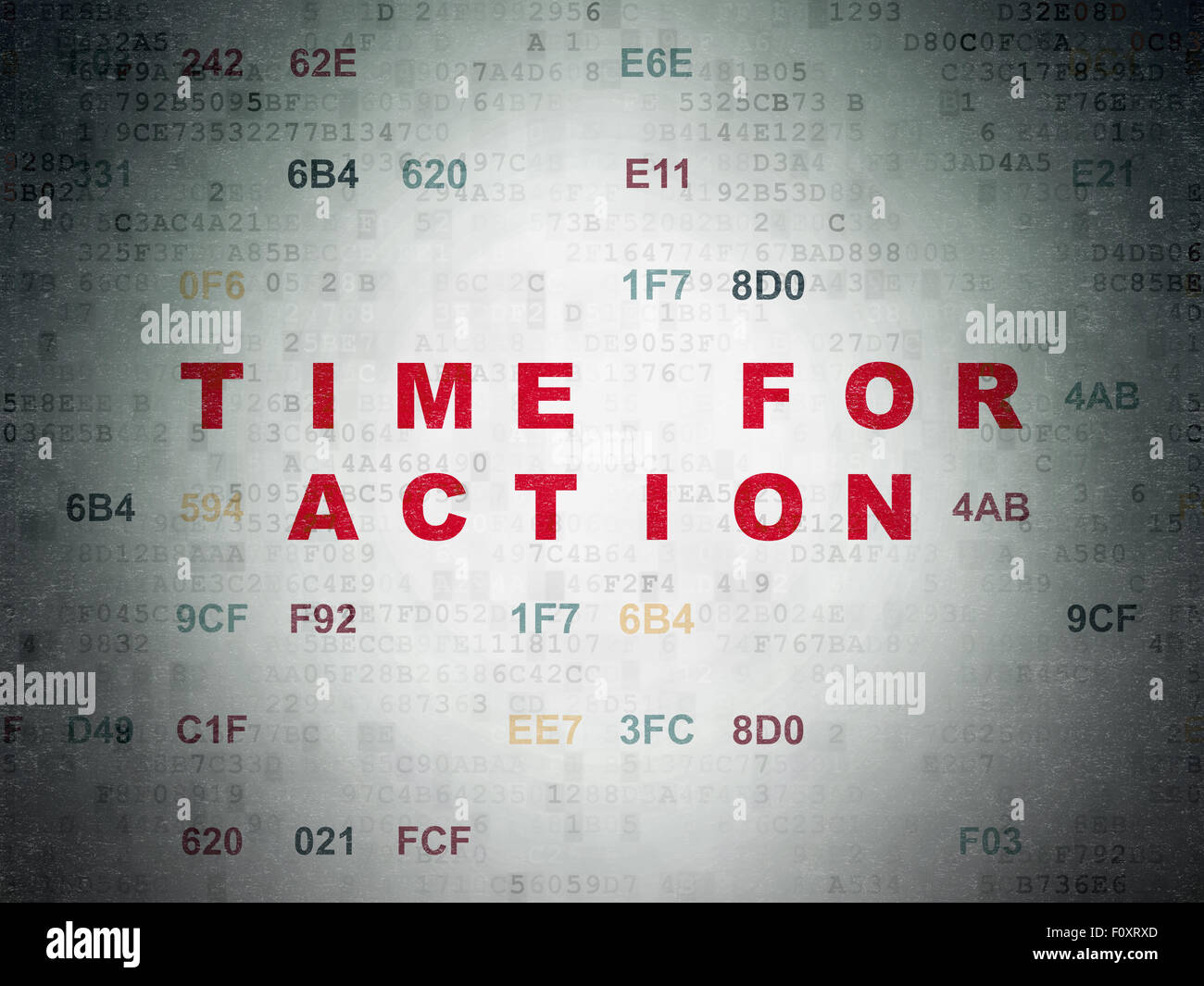 Timeline concept: Time for Action on Digital Paper background Stock ...
