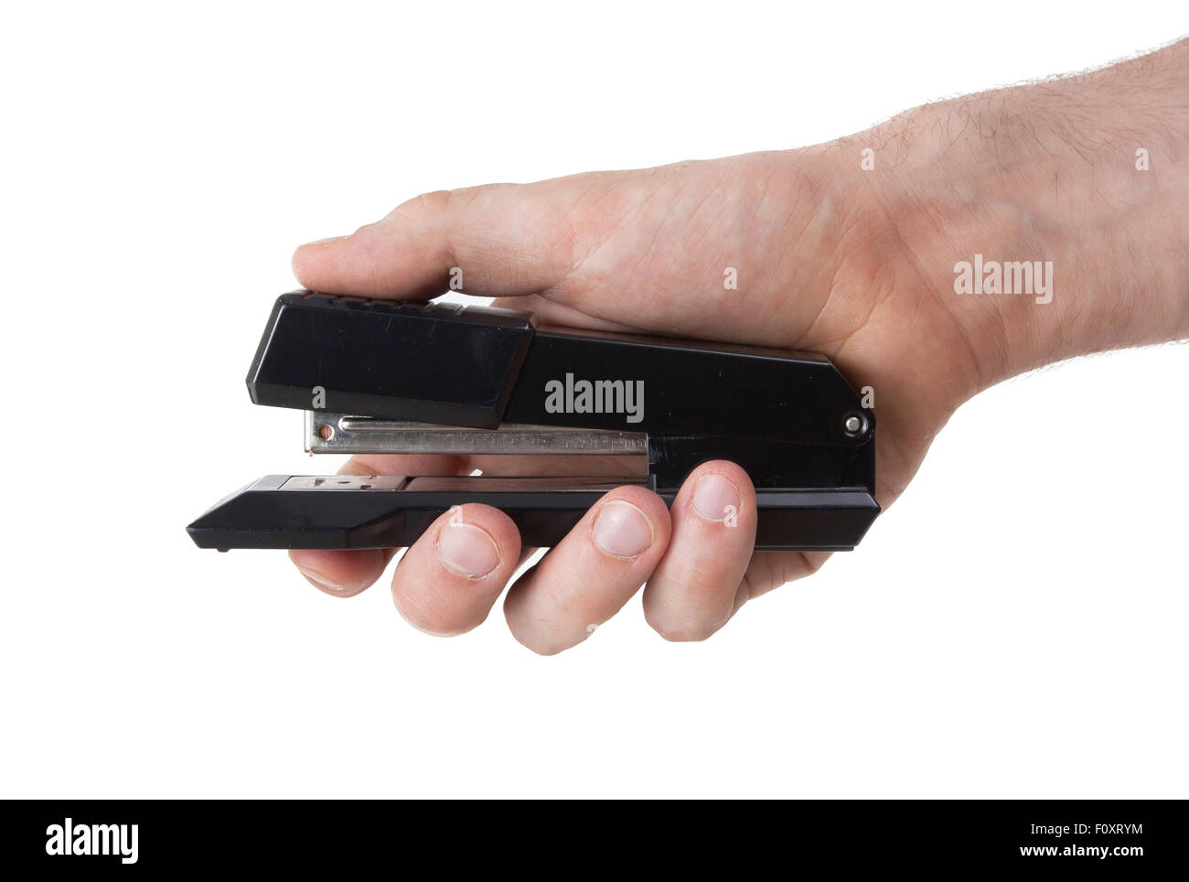 Black Stapler close up shot, isolated on white Stock Photo - Alamy