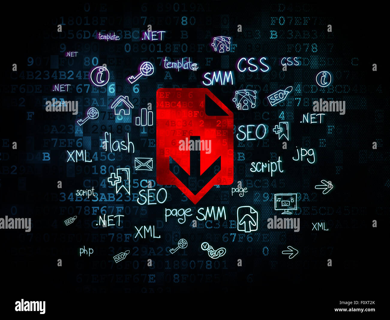 Web development concept: Download on Digital background Stock Photo - Alamy